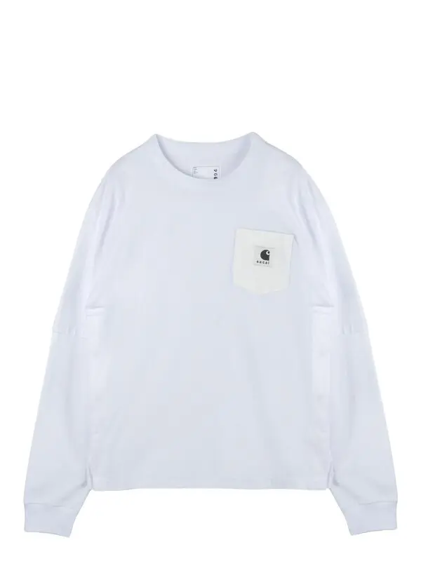Sacai Long Sleeve T-shirt X Carhartt Wip - White