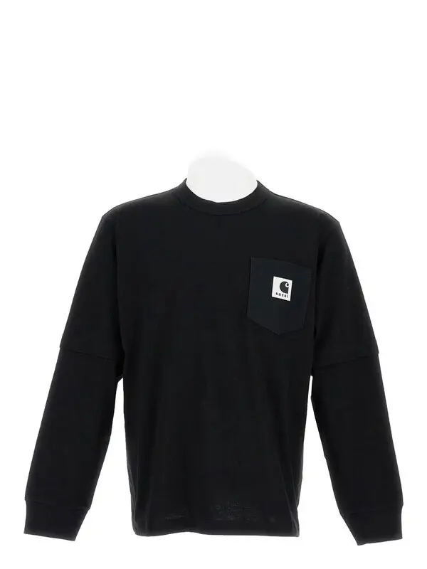 Sacai T-shirt Maniche Lunghe X Carhartt Wip - Black