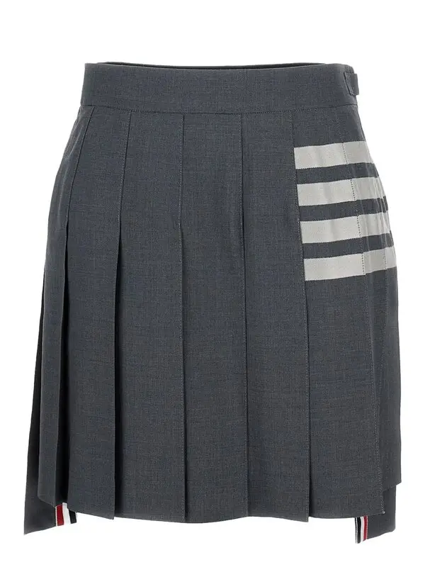 Thom Browne Pleated Miniskirt - Grey