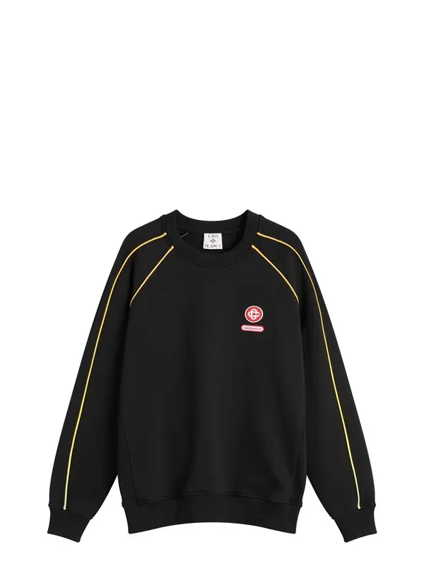 Casablanca Loopback Gradient Piping Raglan Sweatshirt - Black