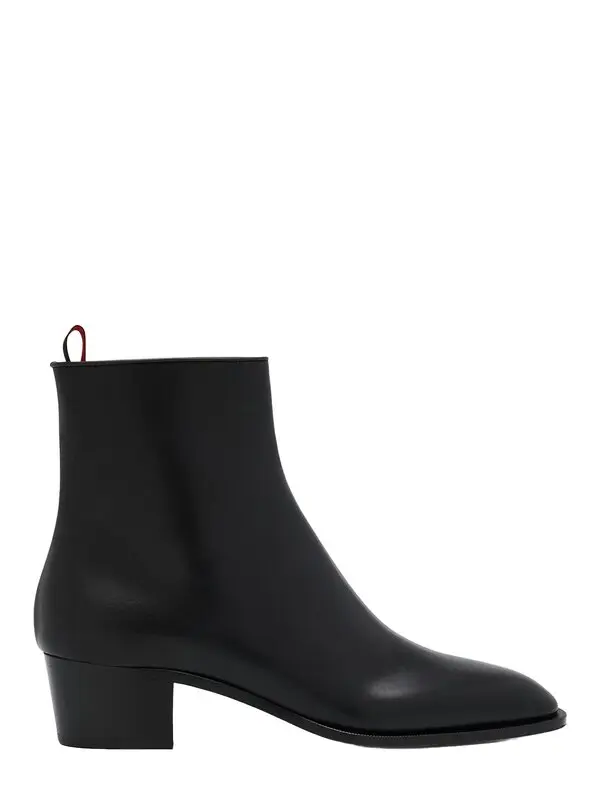 CHRISTIAN LOUBOUTIN Ziggissimo Forever Leather Ankle Boots - Black