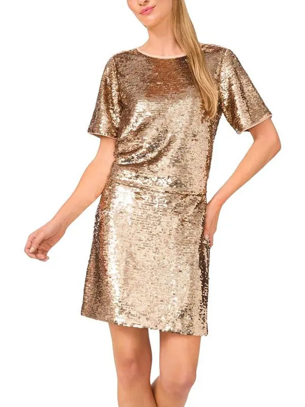 Halogen Sequin T-shirt - Champagne Fizz