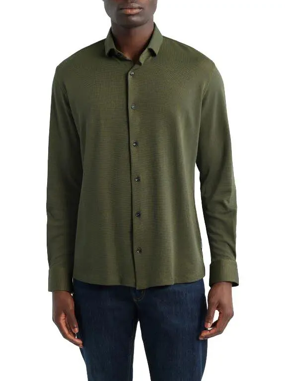 Stone Rose Two Tone Drytouch® Performance Button-up Shirt - Olive