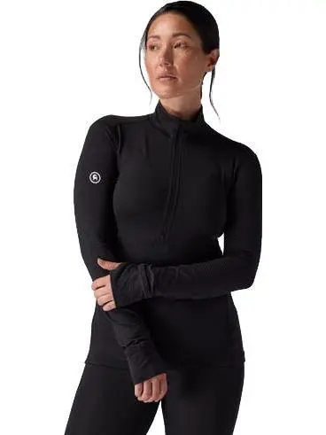 BACKCOUNTRY Pines Microgrid Ultra-lt Baselayer 1/4-zip Top - Black