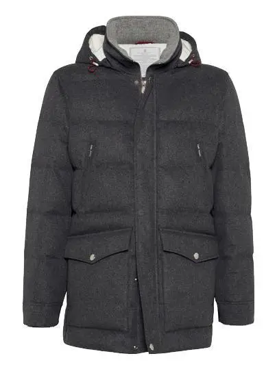 Brunello Cucinelli Wool Down Jacket - Grey