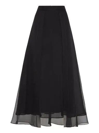Brunello Cucinelli Paneled Circle Skirt - Black