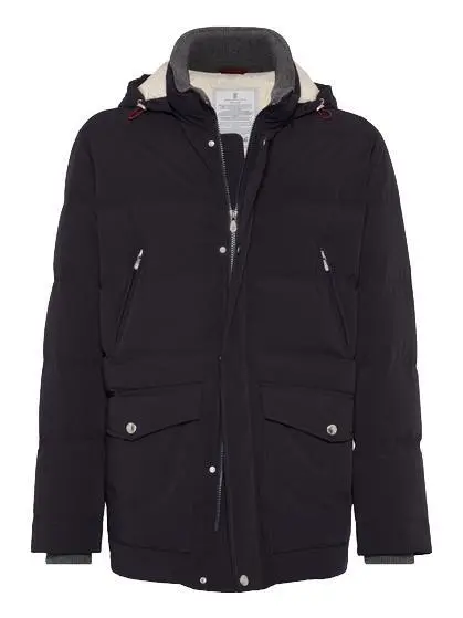 Brunello Cucinelli Taffeta Down Jacket - Navy Blue