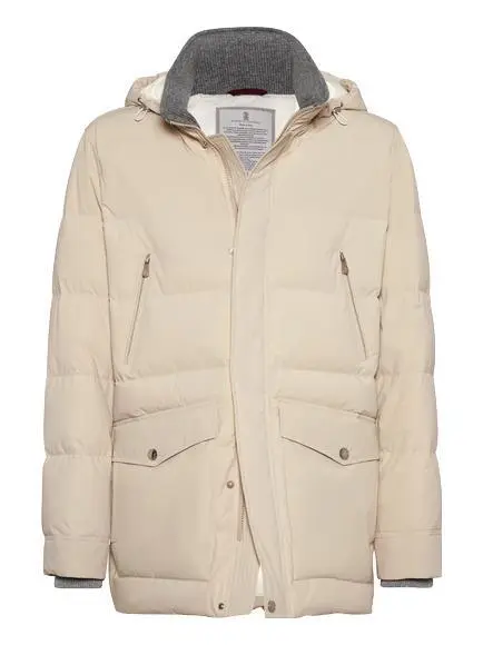 Brunello Cucinelli Taffeta Down Jacket - Oat