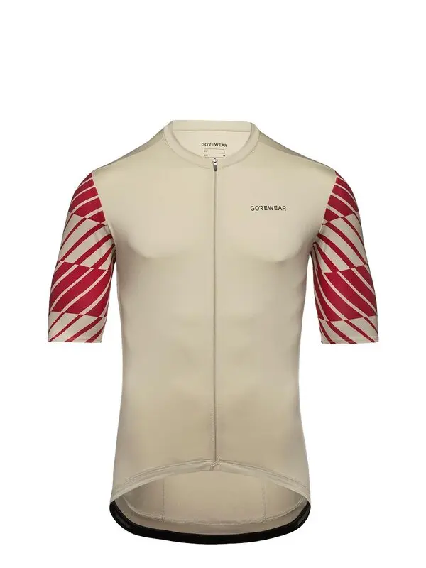 GOREWEAR Swiftride Optical Cycling Jersey - Tech Beige/utility Red
