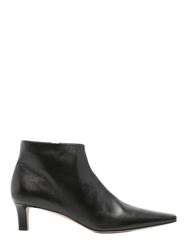 THE ROW Carla Leather Ankle Boots - Black