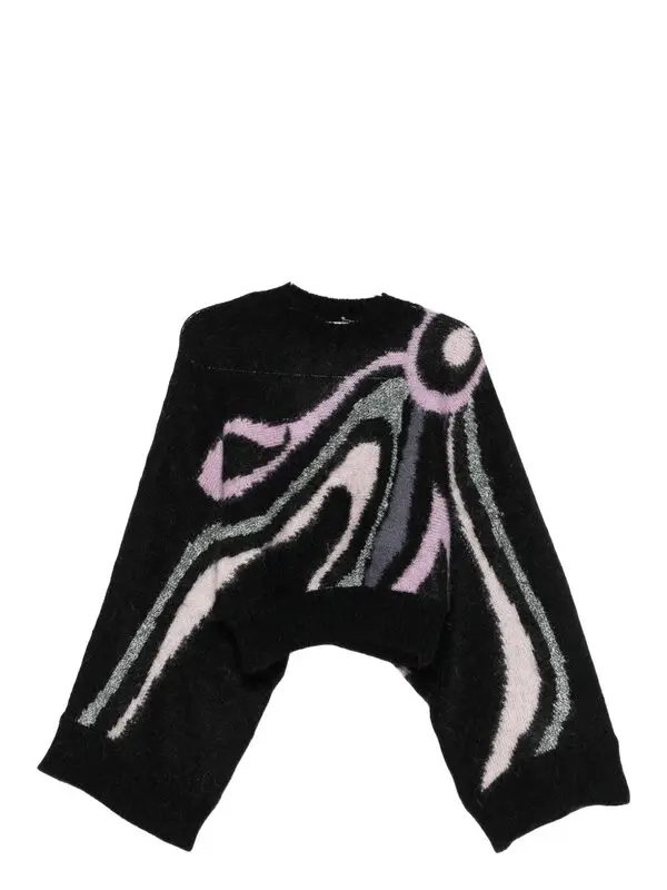 Emilio Pucci Wool Printed Pullover Sweater - Black