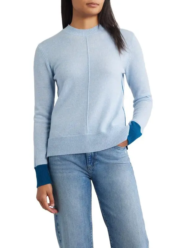GRIFFEN Wool And Cashmere Crewneck Sweater - Light Blue