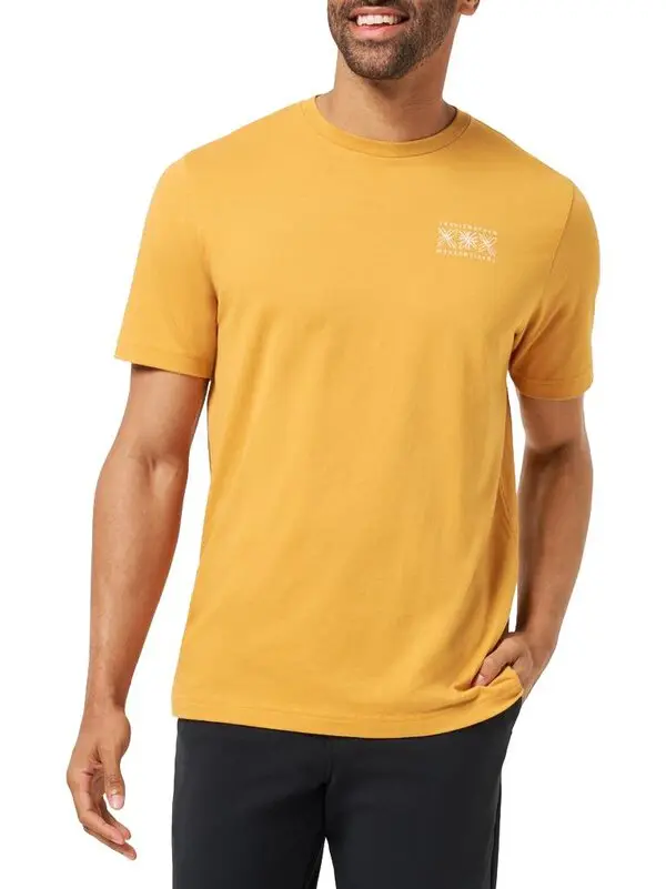 Travis Mathew Crosscheck Cotton Graphic T-shirt - Spruce Yellow