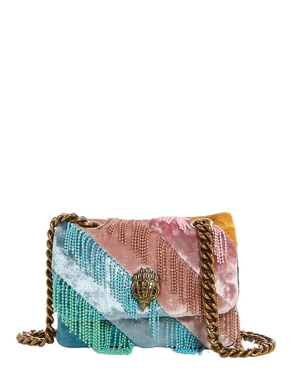 Kurt Geiger Nano Kensington Velvet Crossbody Bag With Fringe - Open Miscellaneous