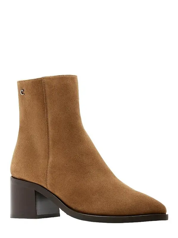 La Canadienne Julieta Suede Booties - Toffee