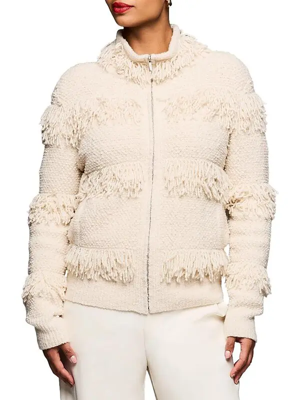 NIC+ZOE Placed Fringe Jacket - Chamois