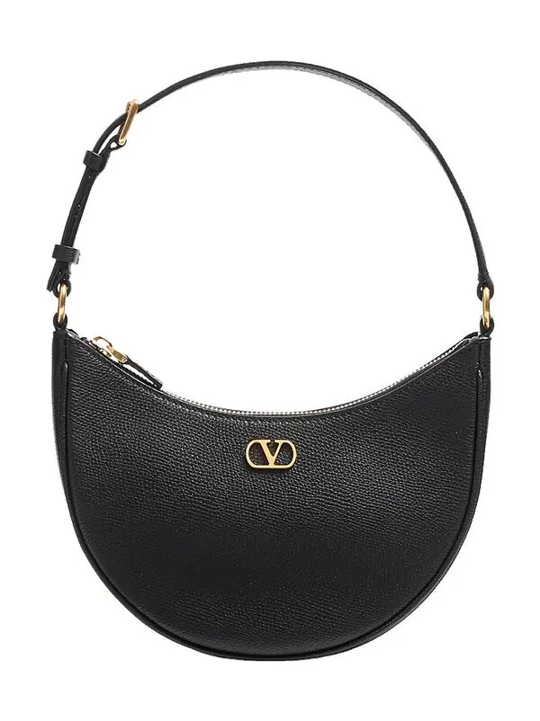 Valentino Garavani Vlogo Signature Mini Hobo Shoulder Bag - Black