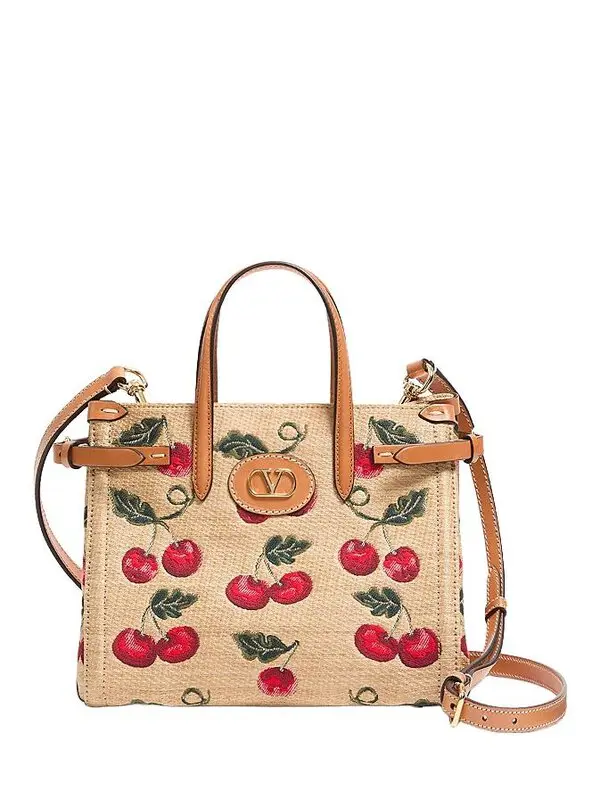 Valentino Garavani Antibes Small Raffia Tote Bag - Natural