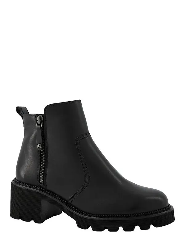 Paul Green Carina Zip Up Ankle Boots - Black Leather