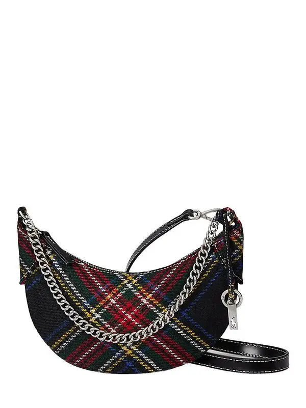 Polo Ralph Lauren Polo Id Tartan Wool Mini Chain Shoulder Bag - Red
