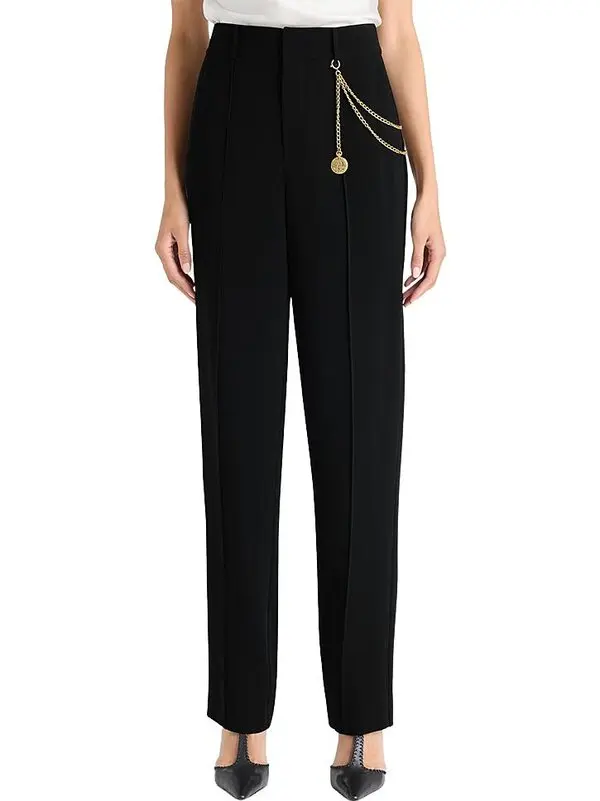Cinq À Sept Alaina Chain-trim Trousers - Black
