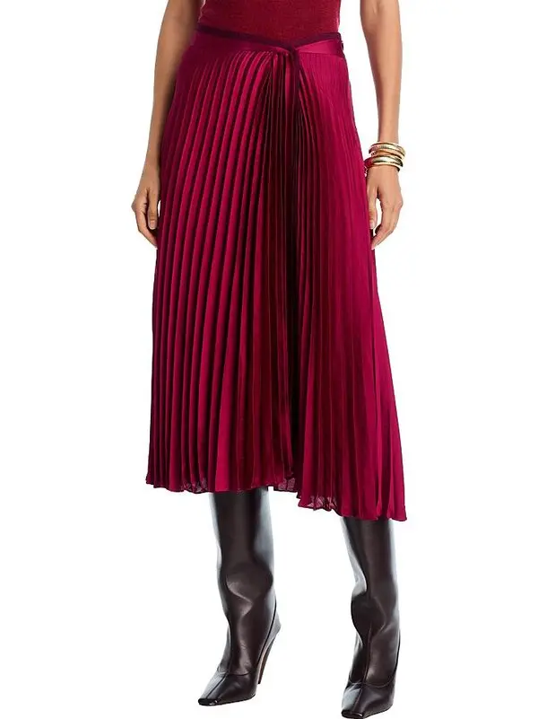 Derek Lam 10 Crosby Liriel Pleated Midi Skirt - Carmine