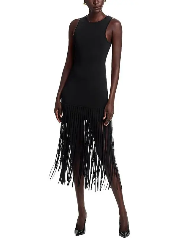 TOCCIN Margaux Fringe Mini Dress - Jet