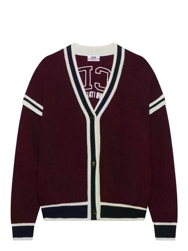 Gcds Striped Cardigan - Red