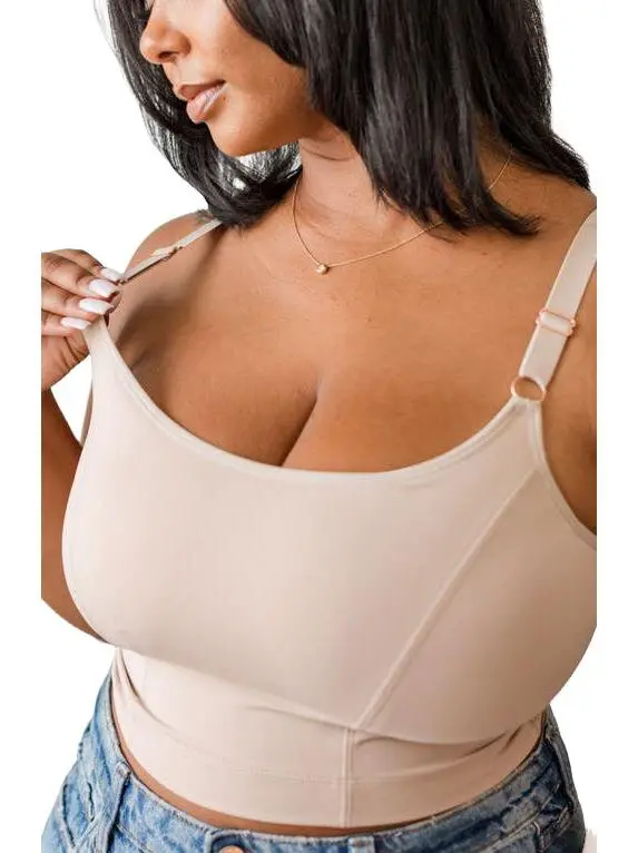 DAVIN & ADLEY Busty Pumping And Nursing Crop Cami - Sand