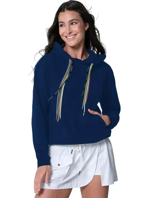 Lucky In Love Chroma Cord Fleece Hoodie - Navy