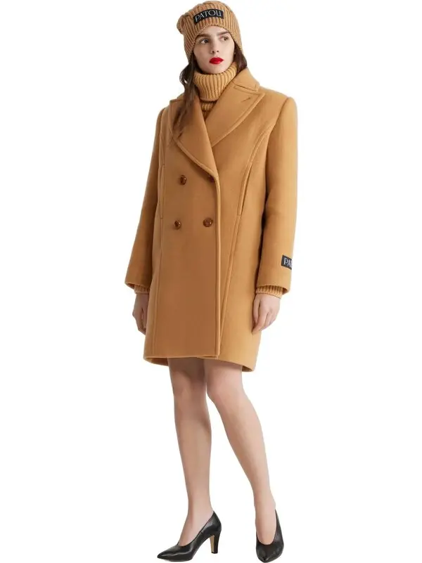 Patou Straight Cut Coat - Beige