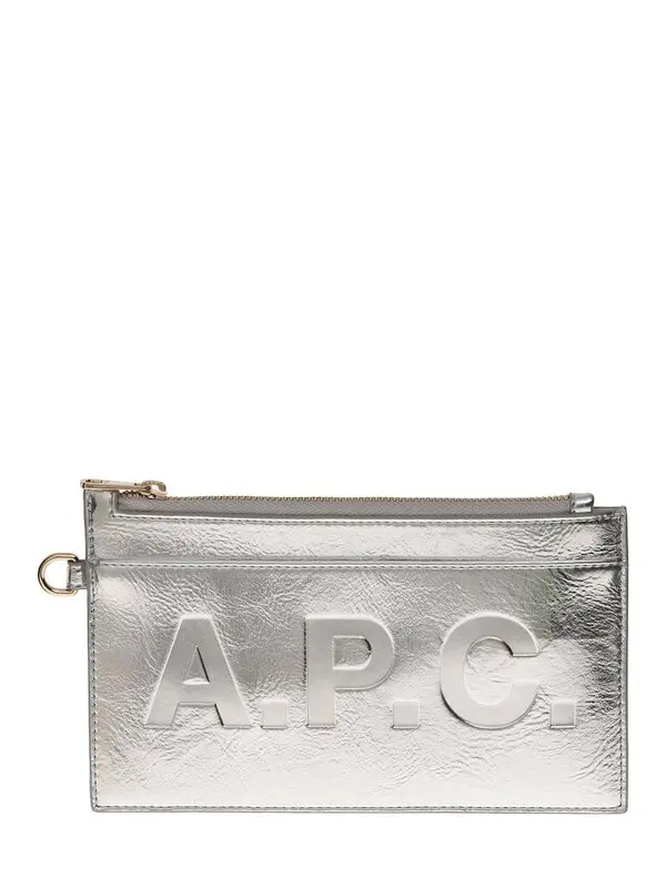 A.p.c. Embossed Pouch - Rab - Argent