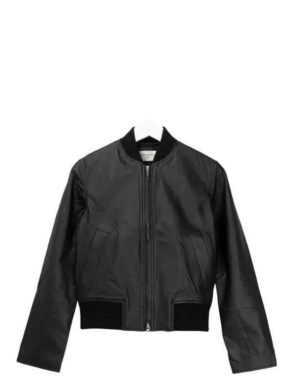 Officine Générale Leather Bomber Jacket - Black