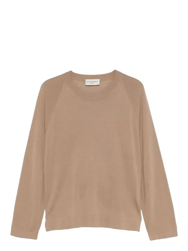Officine Générale Long Sleeve Crewneck Pullover - Beige