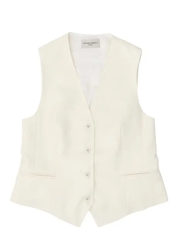 Officine Générale Button Detailed Vest - Beige