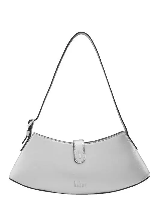 BEHNO Mini Ruth Metallic Leather Shoulder Bag - Silver