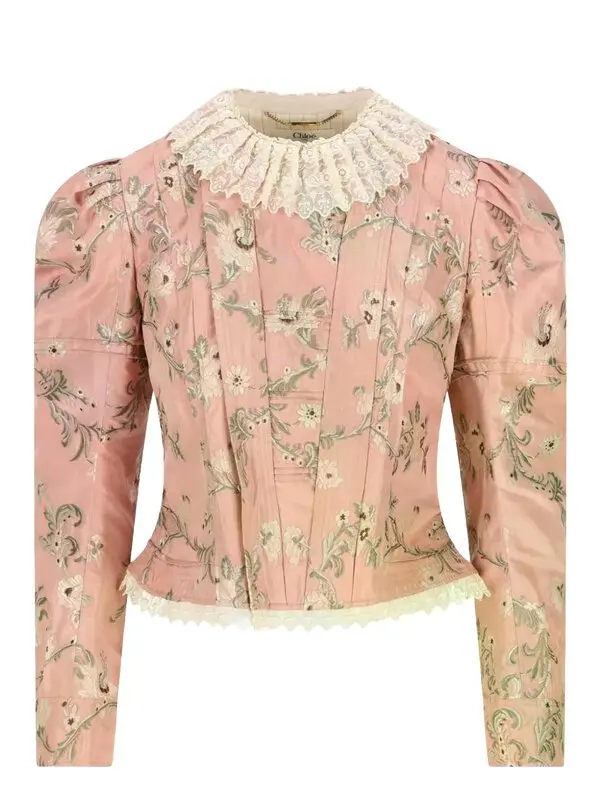 Chloé Jacquard Lace Jacket - Pink