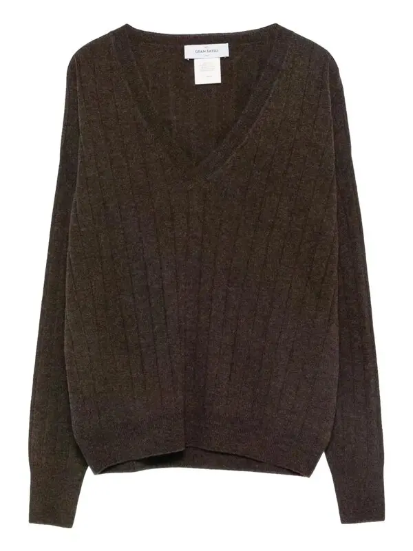 GRAN SASSO V-neck Sweater - Brown