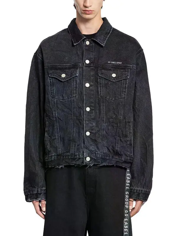 44 LABEL GROUP Simulation Buttoned Denim Jacket - Blue