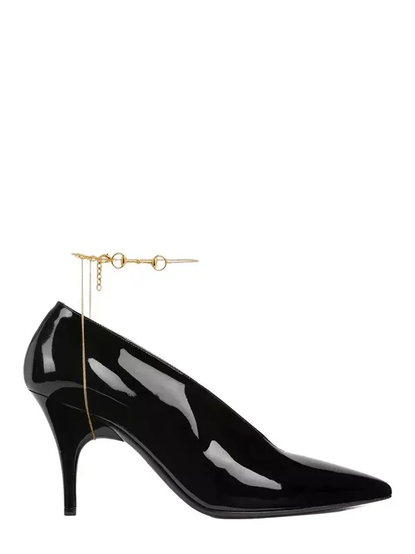Gucci 85mm Patent Leather Pumps - Black