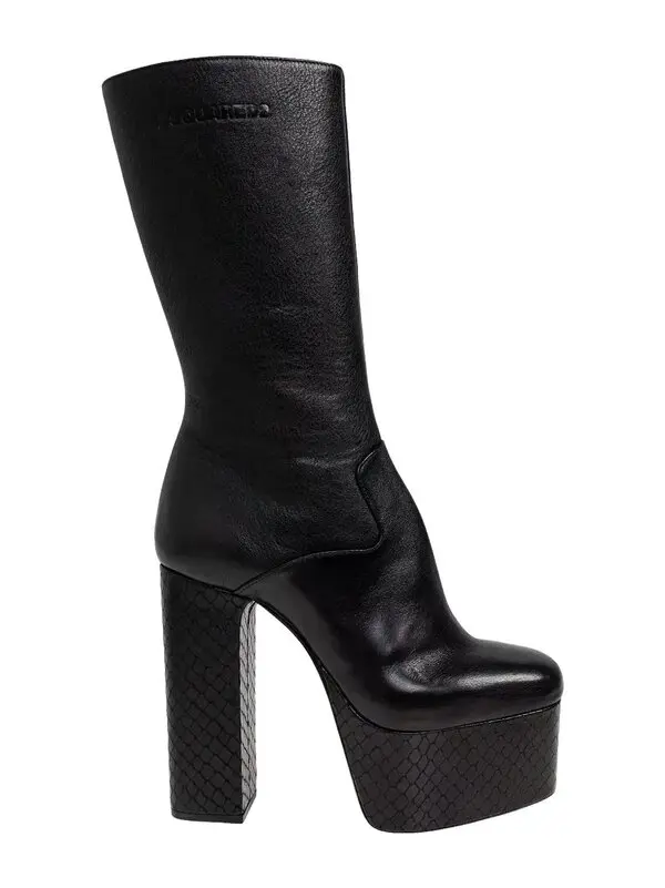 Dsquared2 160mm Leather Ankle Boots - Black