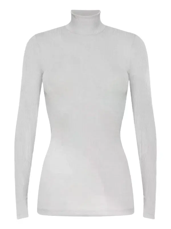 Hanro Ribbed Roll-neck Top - Grey