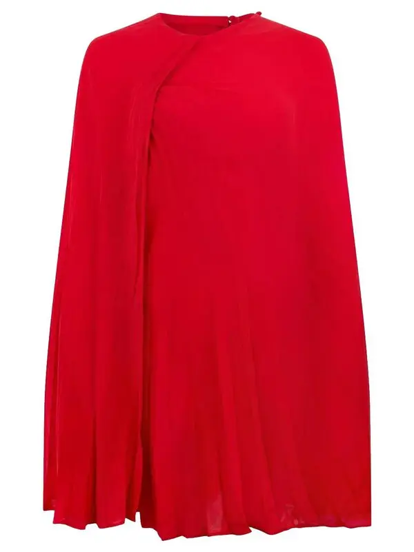 Valentino Garavani Pleated Silk Dress - Red