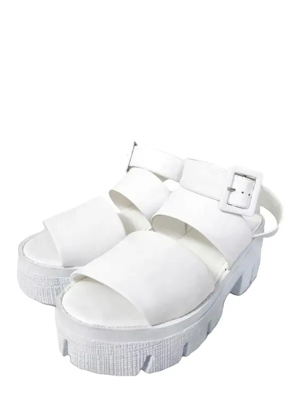 GLORIA COELHO Buckle-strap Platform Sandals - White