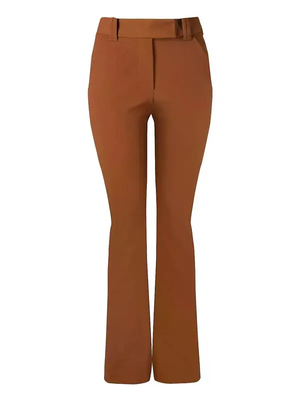 GLORIA COELHO Straight Leg Trousers - Brown