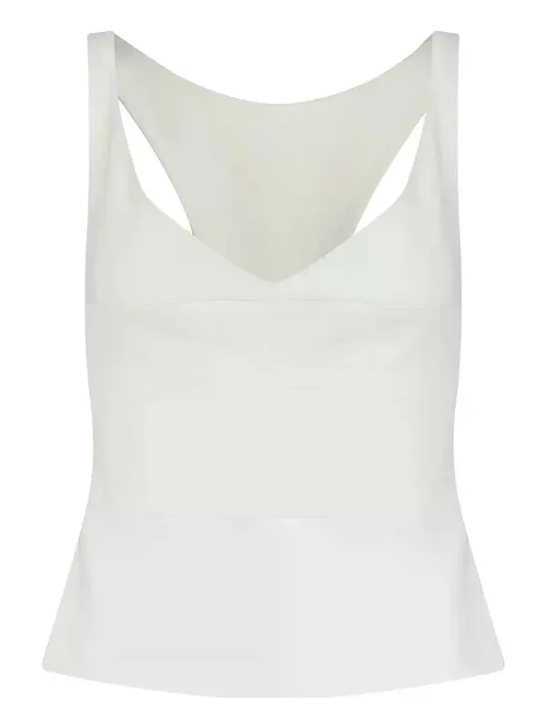 GLORIA COELHO V-neck Sleeveless Top - White