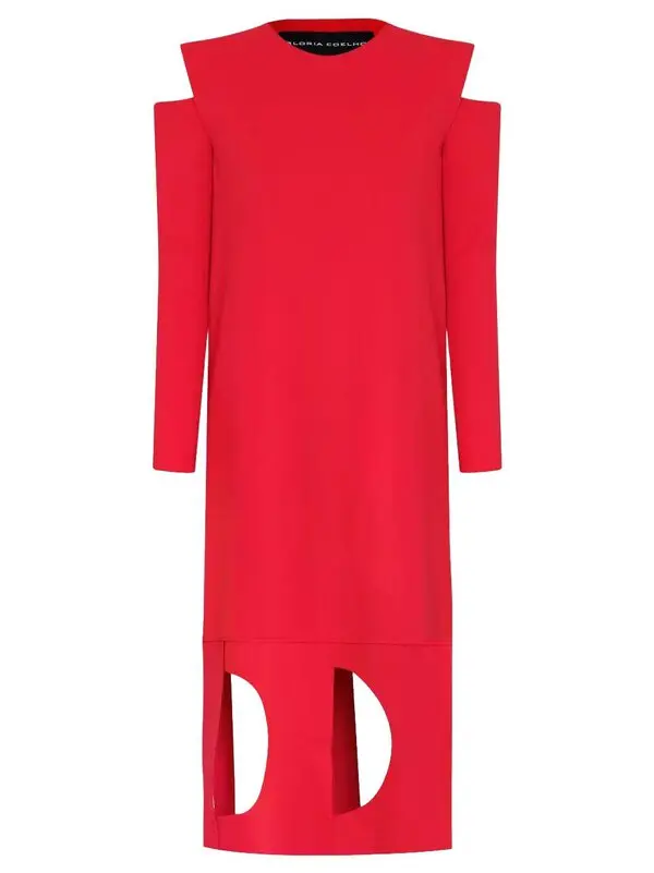 GLORIA COELHO Cut-out Midi Dress - Red