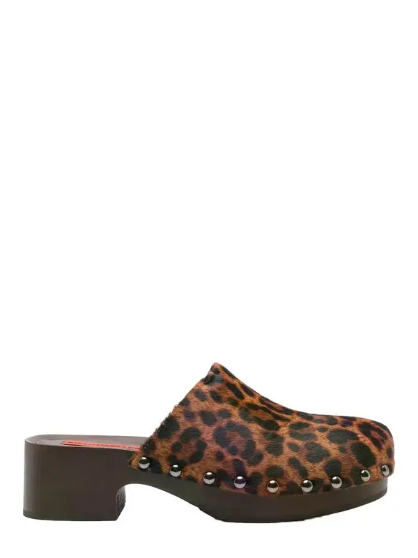 SIMONMILLER Leopard-print Heeled Mules - Brown