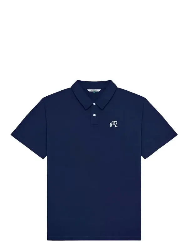 MALBON Fairway Embroidered Polo Shirt - Blue