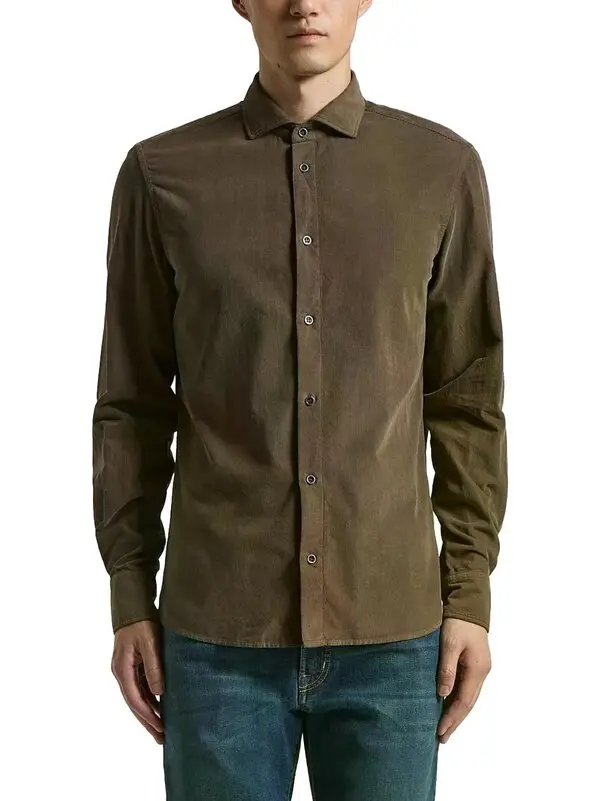 Peserico Buttoned Corduroy Shirt - Brown